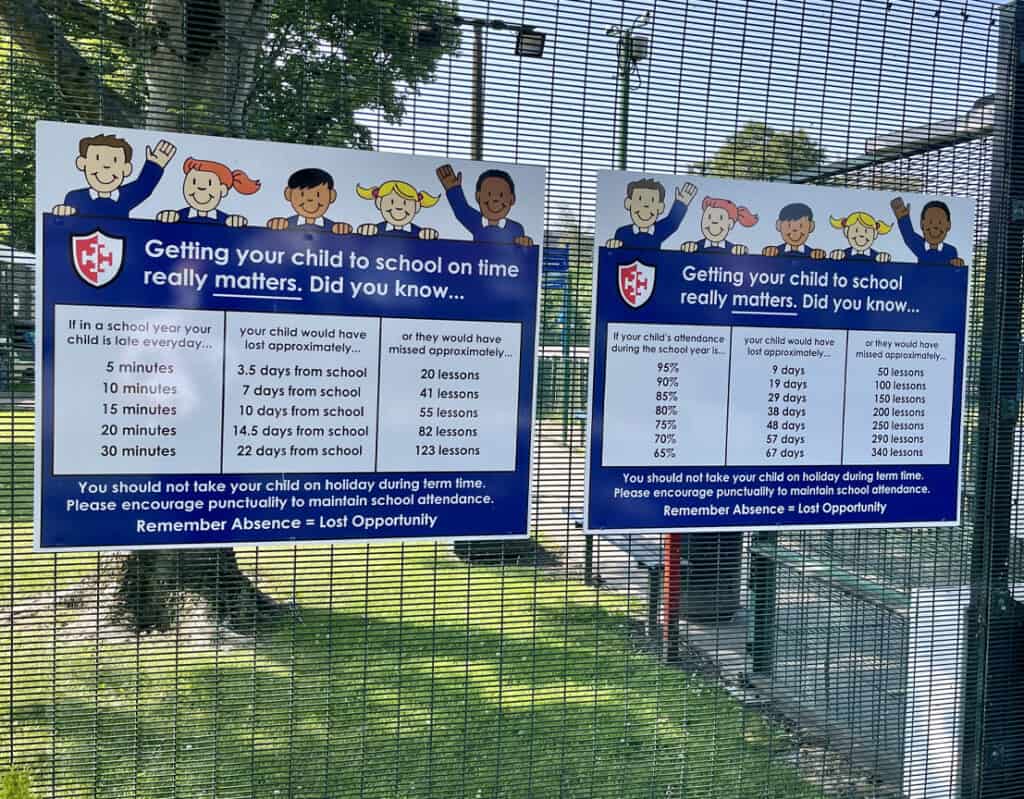 Attendance / Punctuality Boards - School Signs