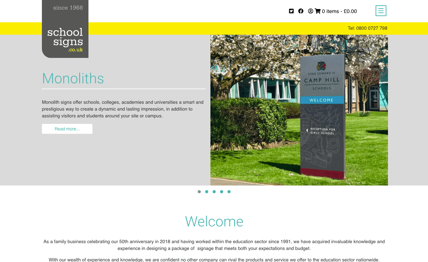 Our New website - School Signs